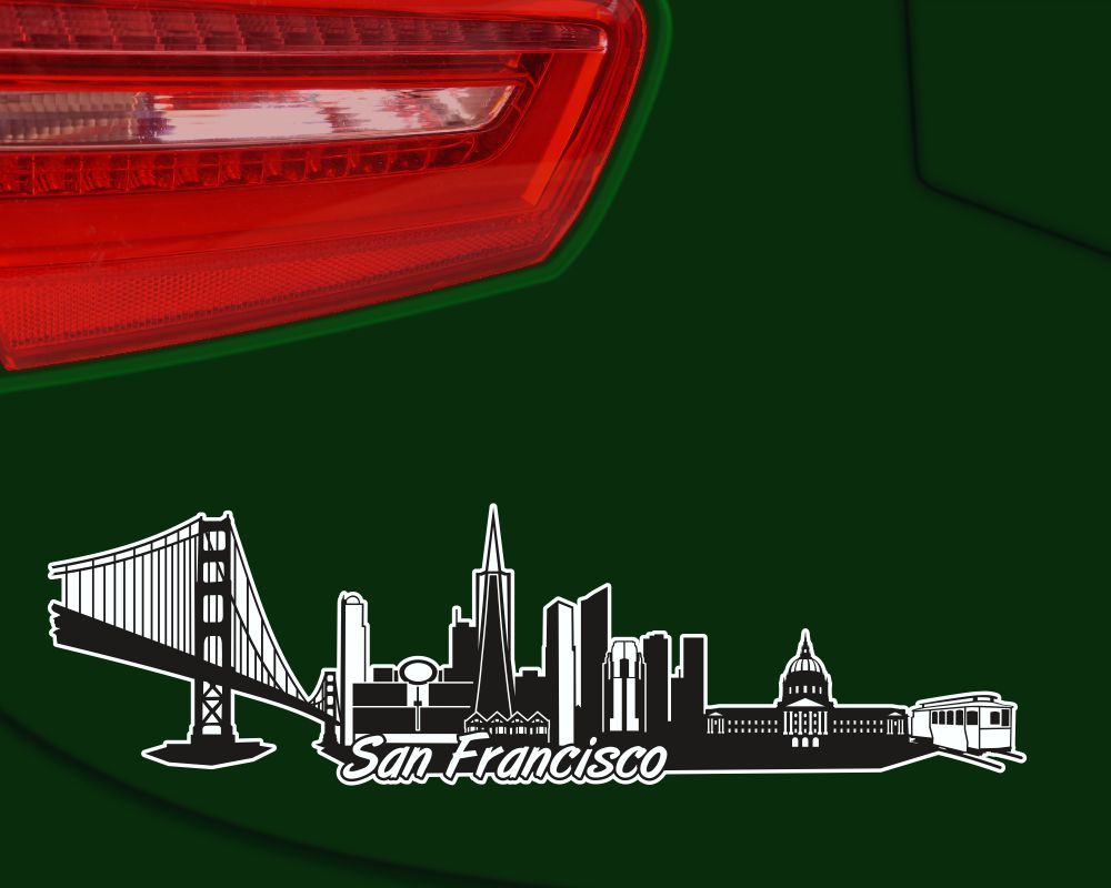 San Francisco Skyline Aufkleber Sticker Autoaufkleber City Gedruckt ...