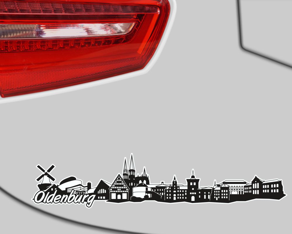Oldenburg Skyline Aufkleber Sticker Autoaufkleber City Gedruckt | skyline4u